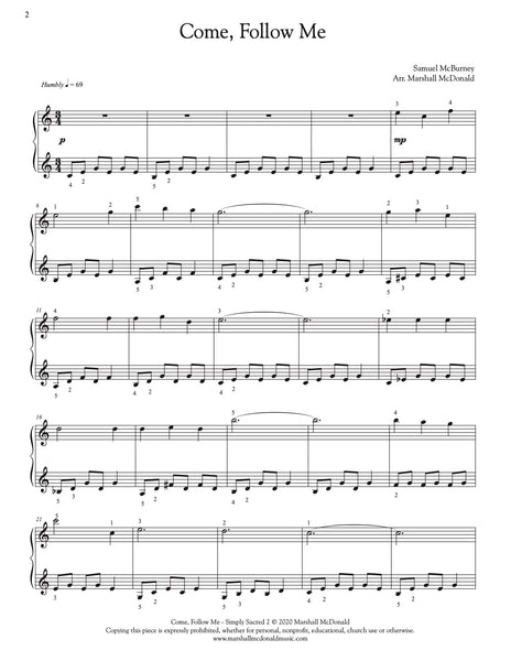 Come, Follow Me (simple piano) - Marshall McDonald Music