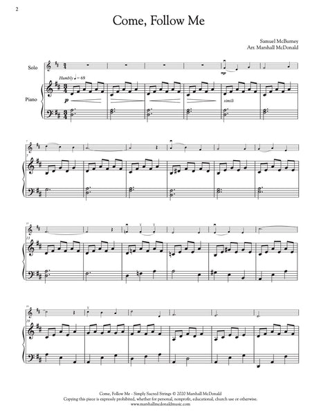 Come, Follow Me (simple violin) - Marshall McDonald Music