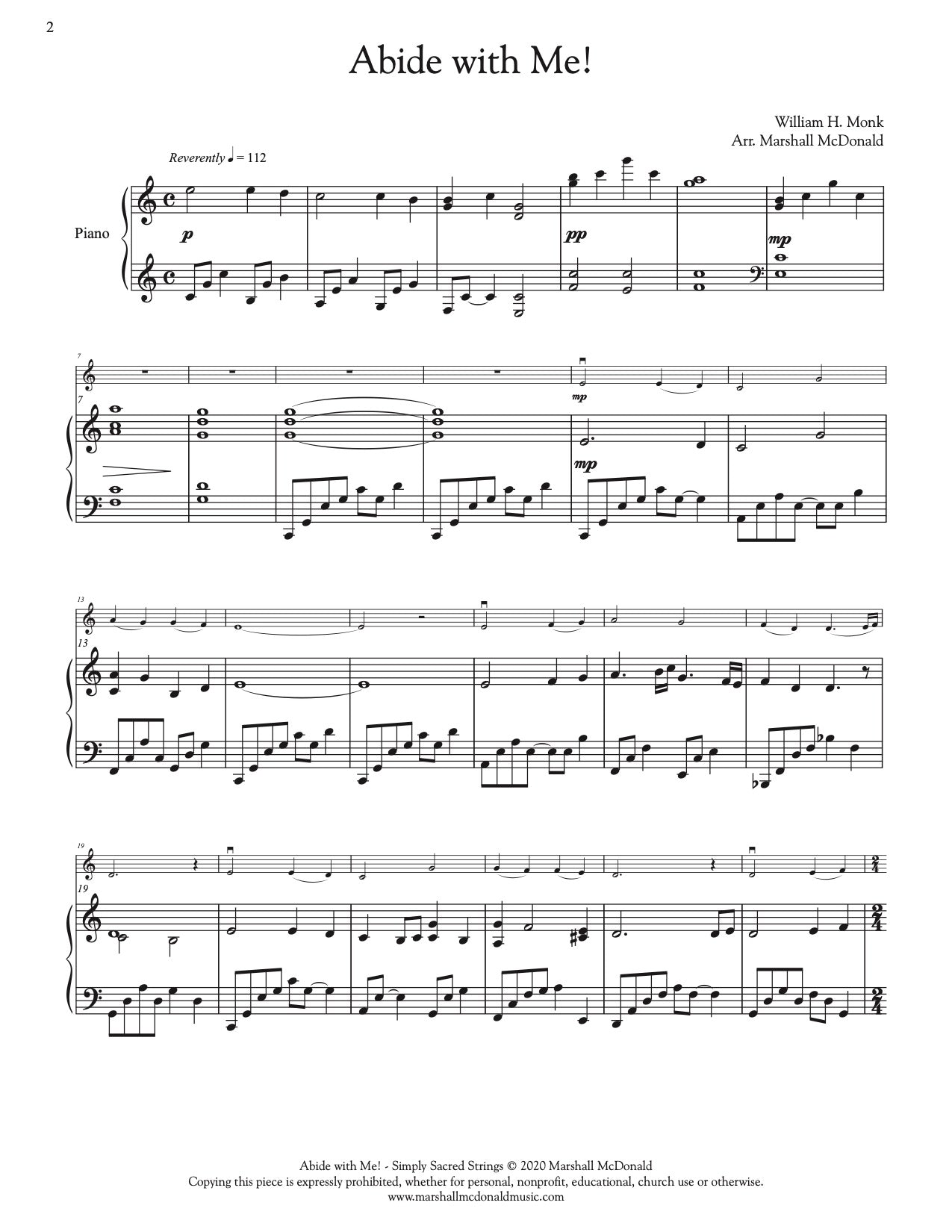 Abide with Me! (simple cello) - Marshall McDonald Music