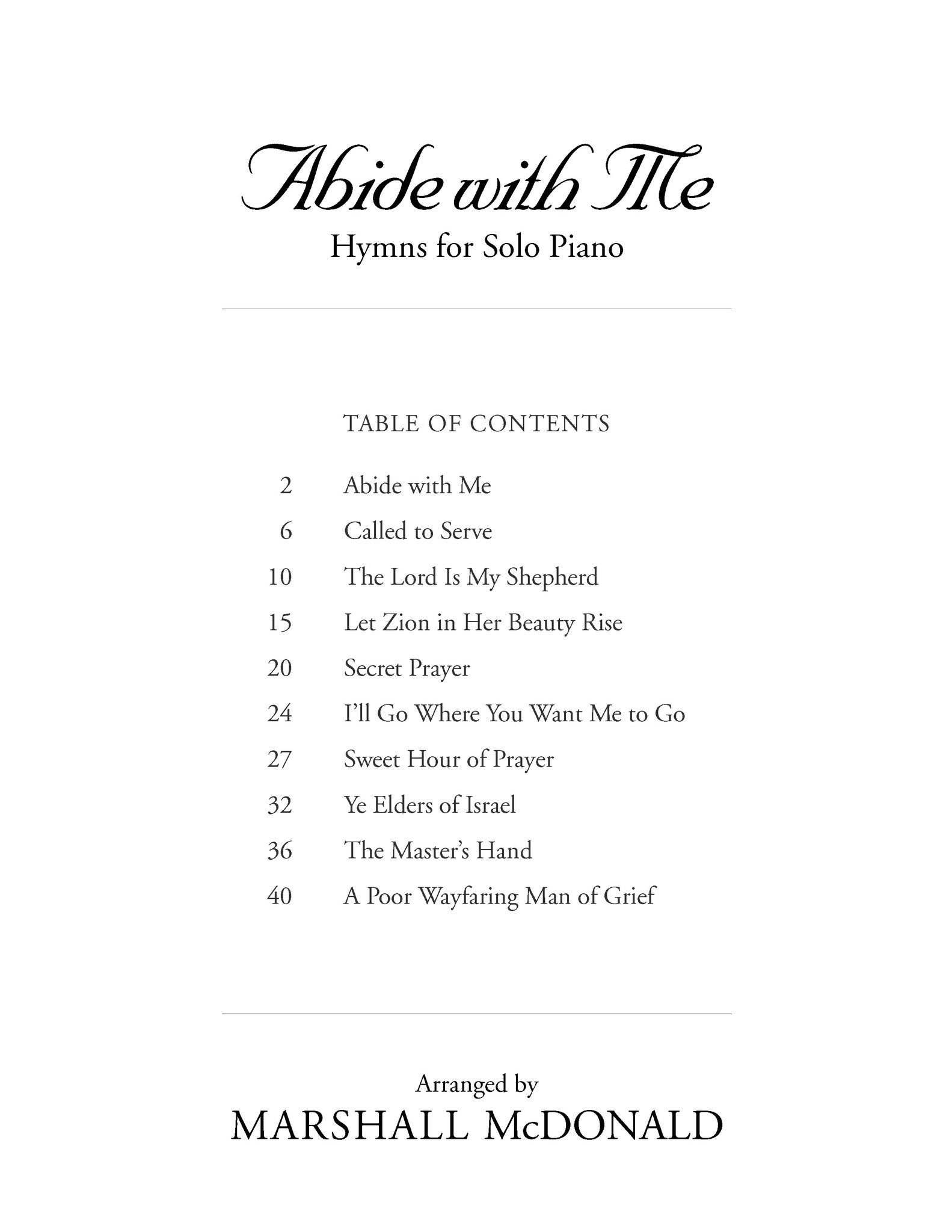 Abide with Me (piano solo book) - Marshall McDonald Music