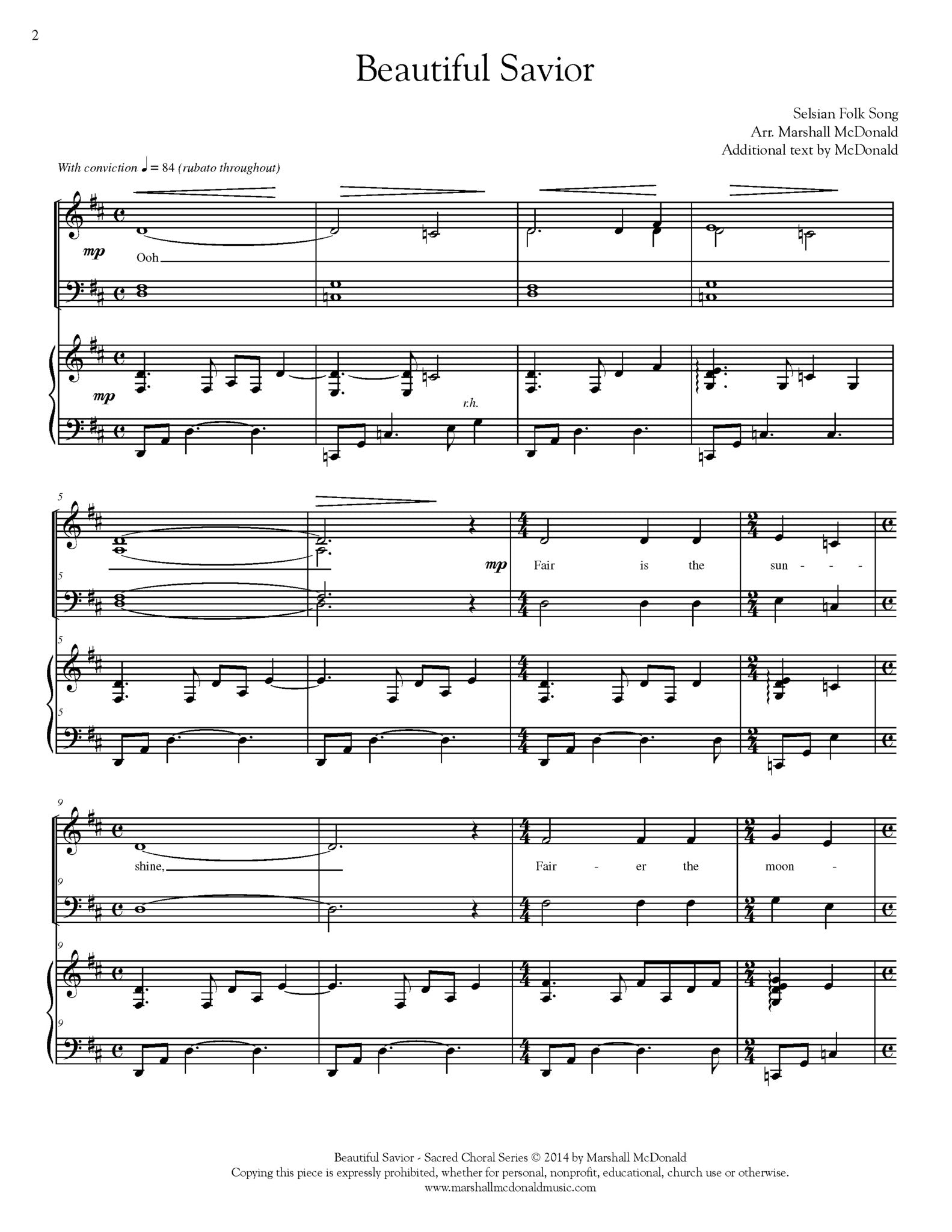 Beautiful Savior (choral SATB) - Marshall McDonald Music