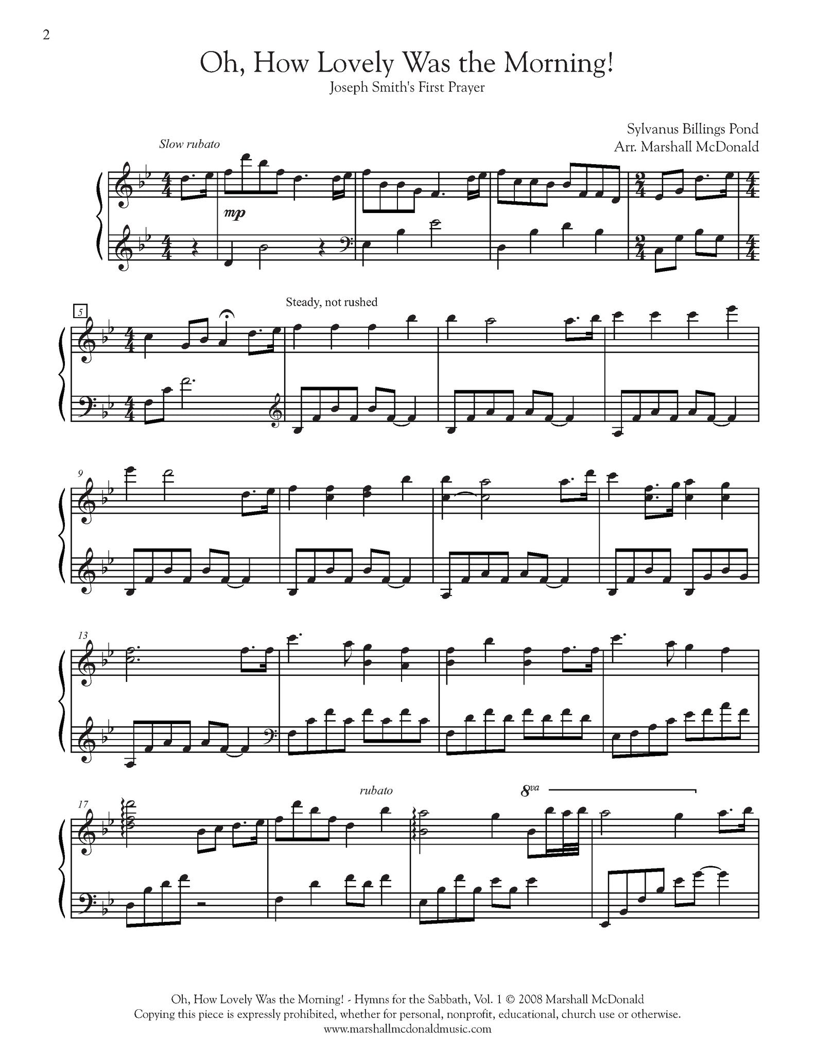 Oh, How Lovely Was the Morning! (Joseph Smith's First Prayer) (piano ...