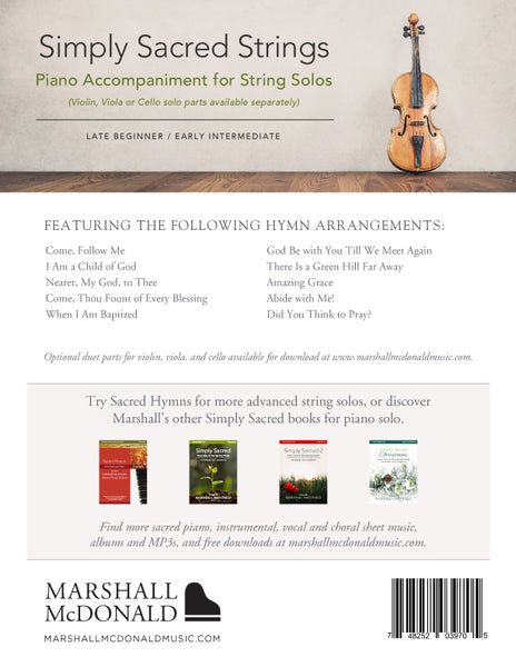 Simply Sacred Strings (piano accompaniment book only) - Marshall ...