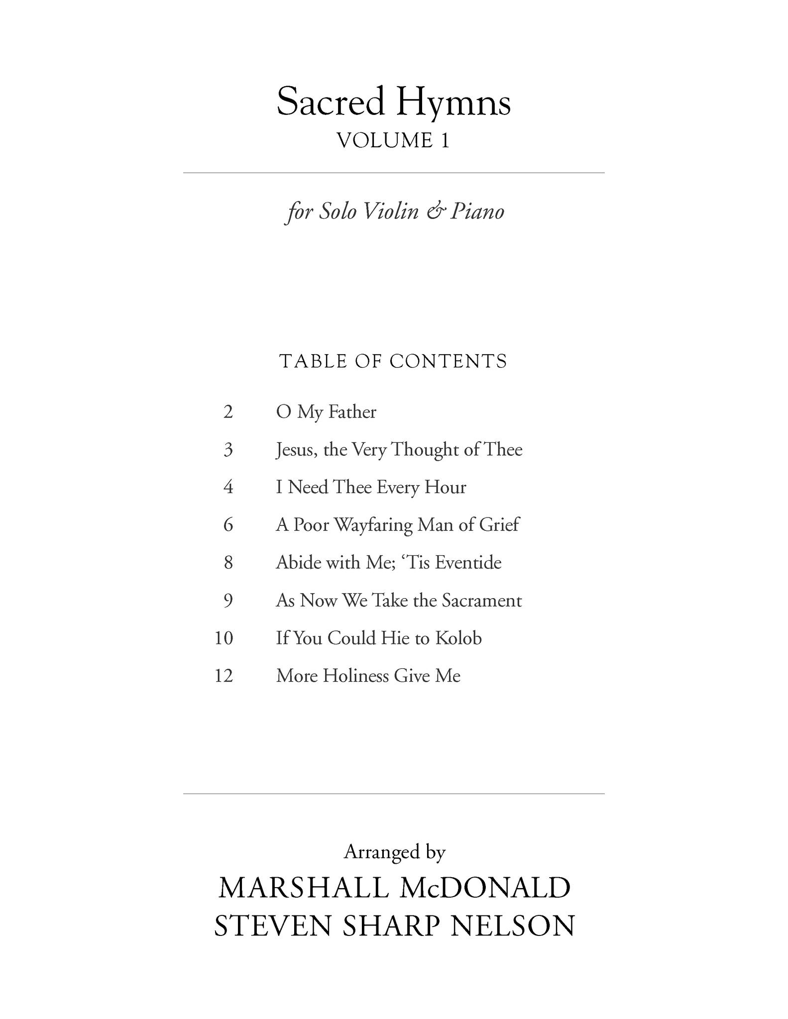 Sacred Hymns, Vol. 1 (violin with piano accompaniment) - Marshall ...